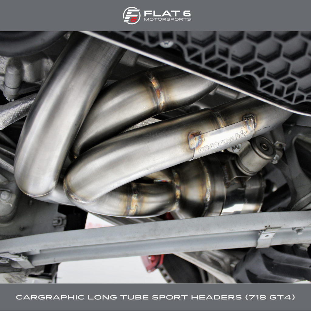 Cargraphic Long Tube Headers for 718 GT4 | Flat 6 Motorsports