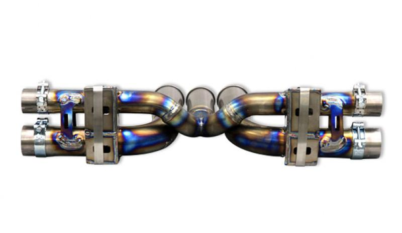 Tubi Style Titanium Center Muffler Bypass w/ Triple Exit Exhaust (991